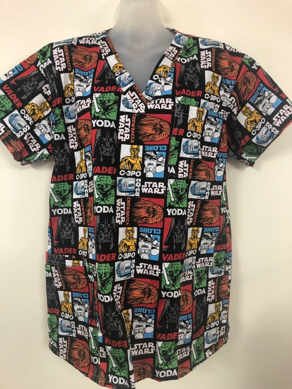 Nurse Scrub Tops Star Wars Themed | Etsy