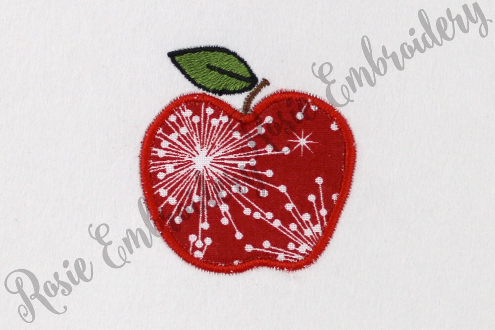 Applique Apple Machine Embroidery Design Instant Download | Etsy