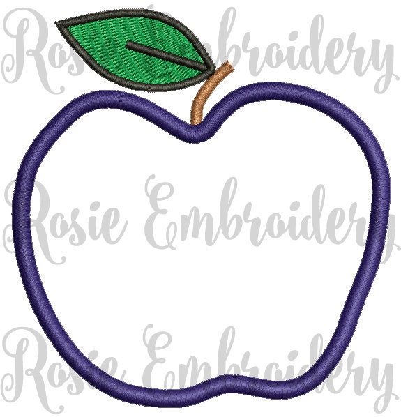 Applique Apple Machine Embroidery Design Instant Download | Etsy