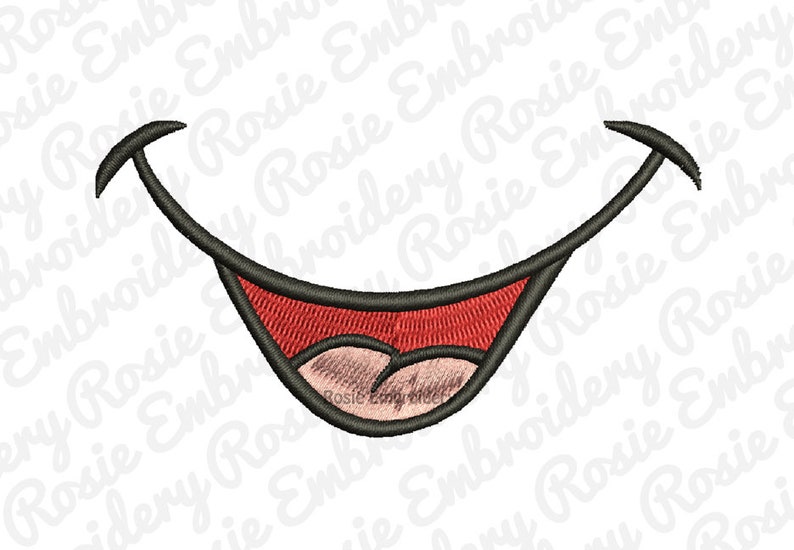 Mickey Minnie Mouse Smile Grin Face Mask Mouth Machine Embroidery ...