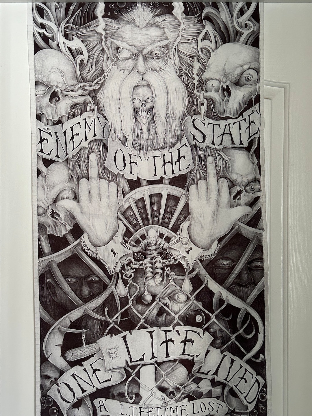 Pen on Prison Sheet Wall Hanging. Hand Drawn by Inmate at IDOC. - Etsy