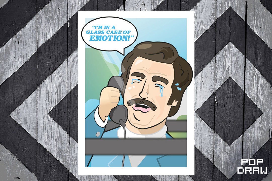 Funny Greetings Card - Ron Burgundy Anchorman - Glass Case of Emotion ...