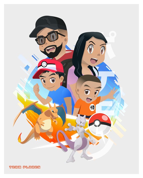 Art & Collectibles Drawing & Illustration Digital Pokemon Personalized ...