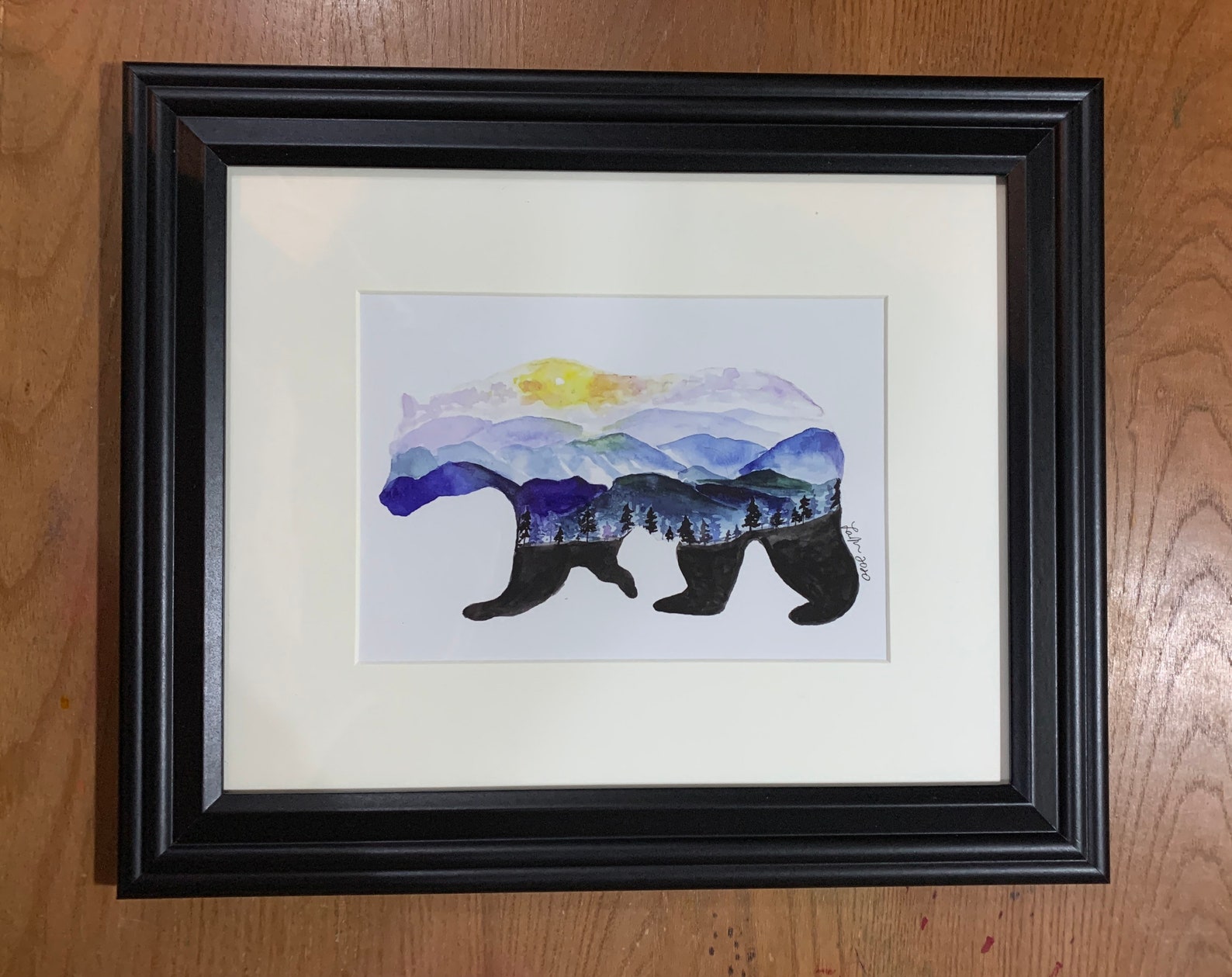 Blue Ridge Mountains Bear Watercolor Art Print Asheville - Etsy