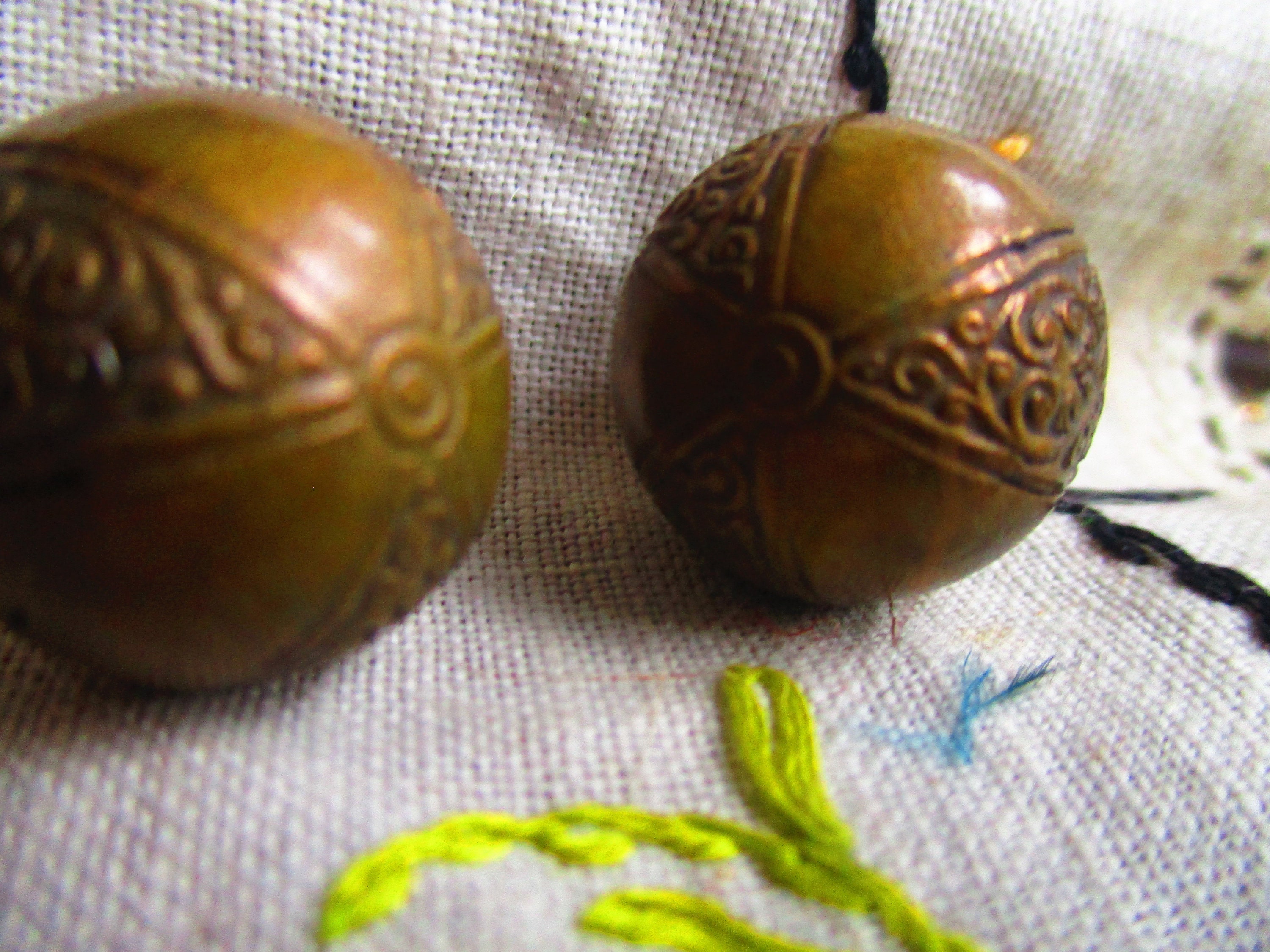 Edwardian Embossed Metal Ball Buttons, Art Nouveau Design, Rare Find ...