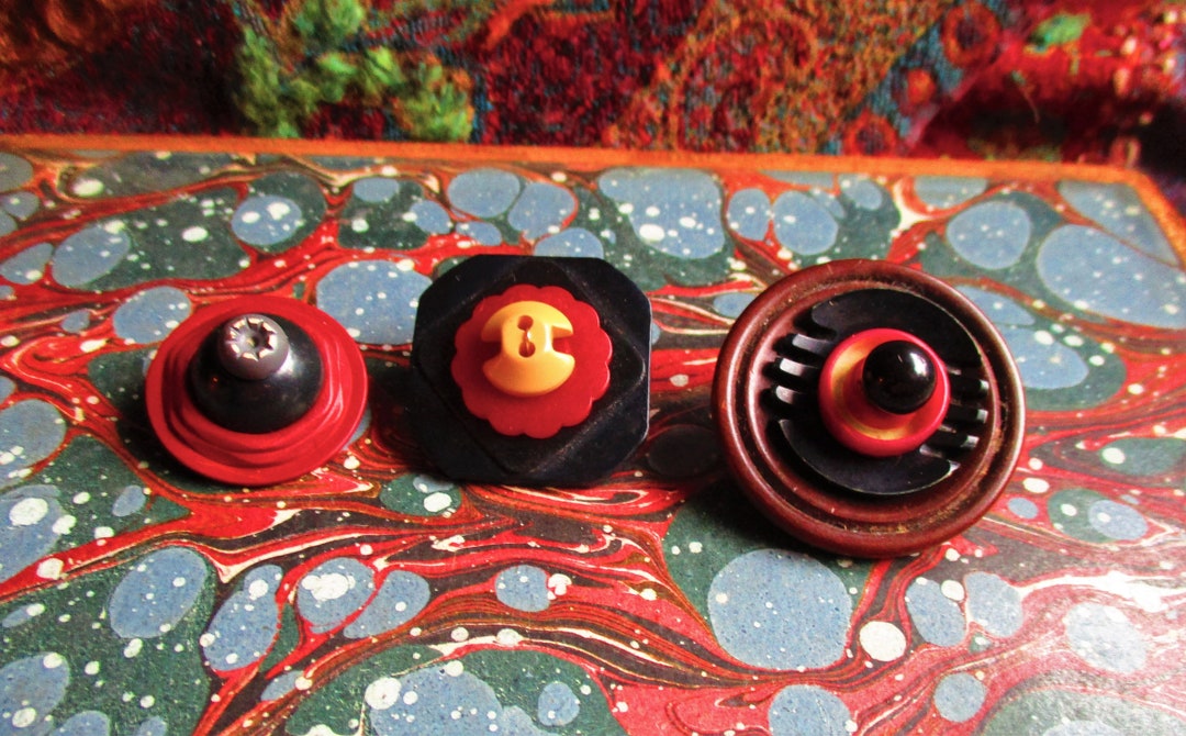 3 Bakelite Button Stacks, Larger Sized, 3-button Stacks, Art Deco ...