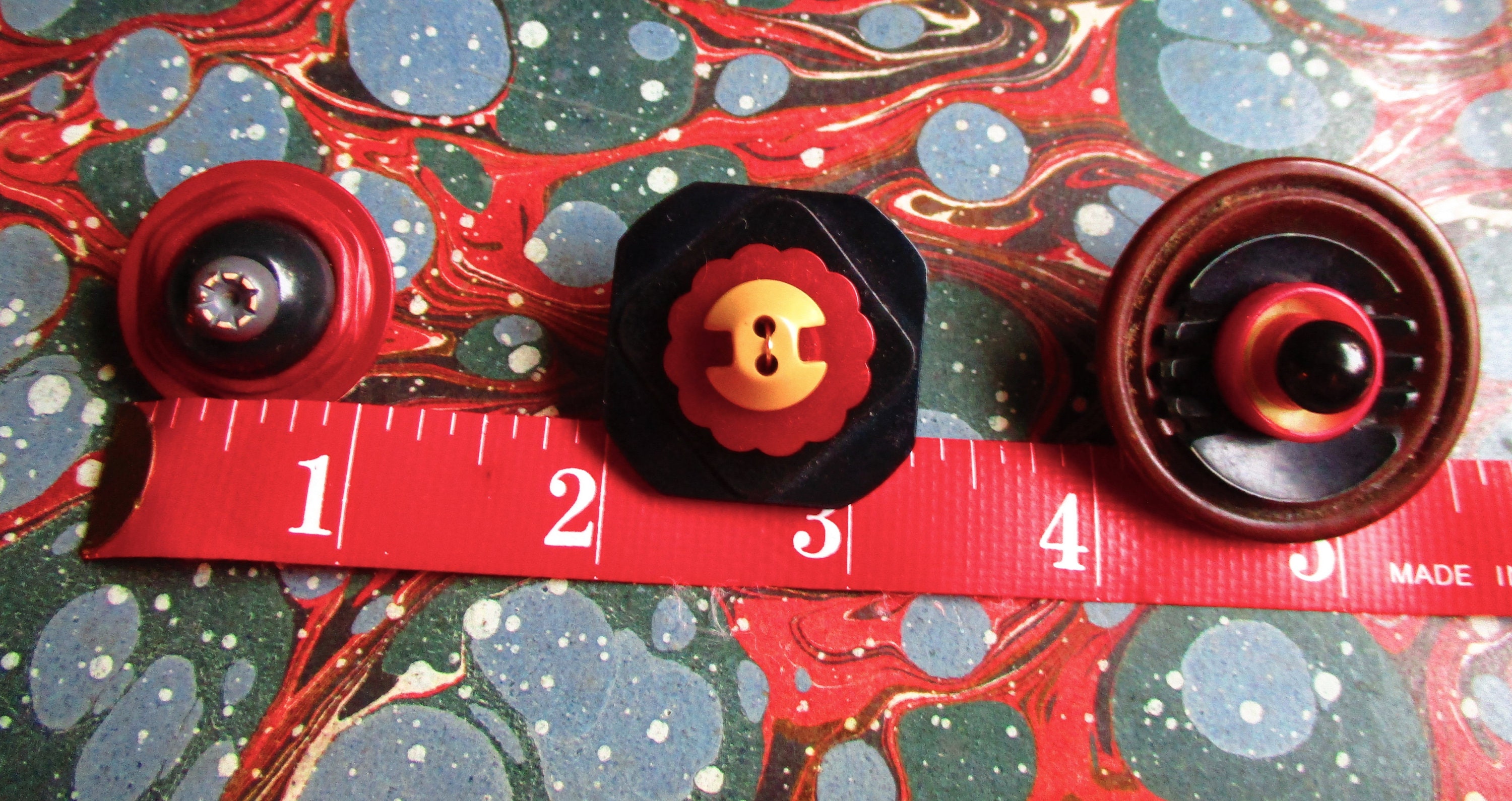 3 Bakelite Button Stacks, Larger Sized, 3-button Stacks, Art Deco ...