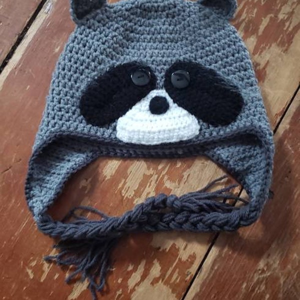 Raccoon Crochet Hat - Etsy