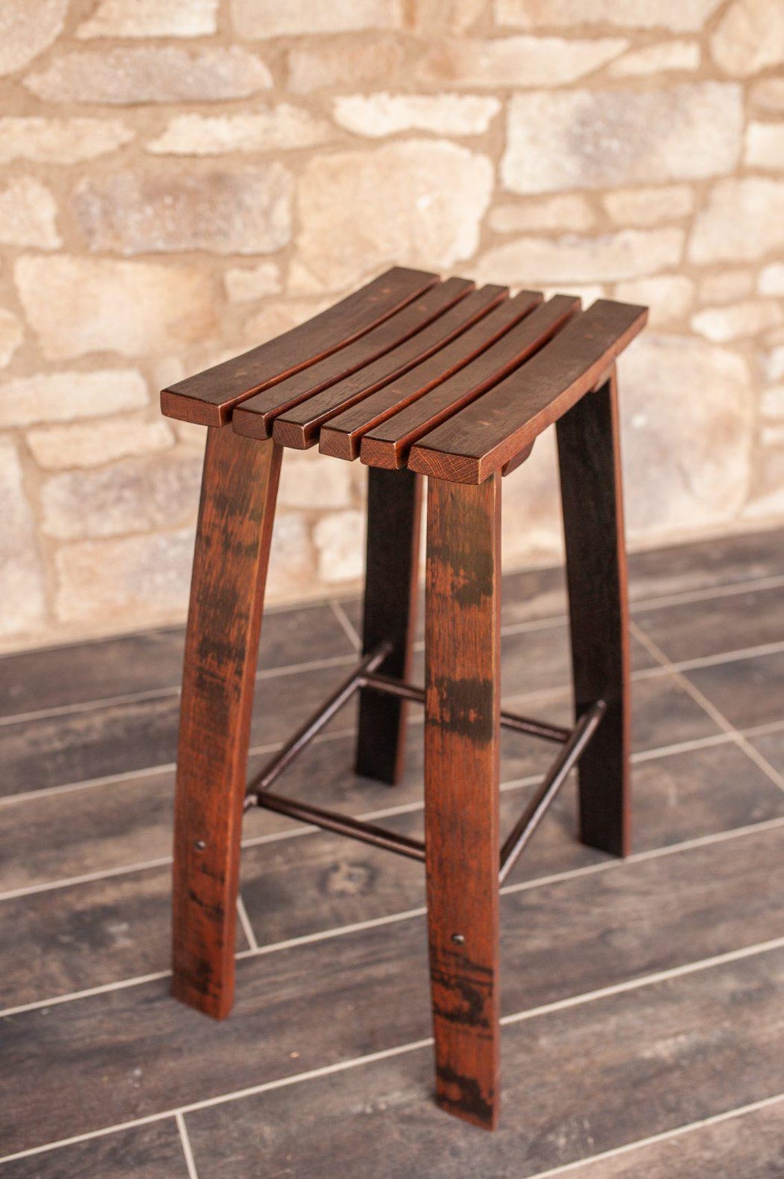 Whiskey Barrel Stave Bar Stools Upcycled and Reclaimed Bar Seating Bulk ...
