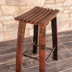 Whiskey Barrel Stave Bar Stools Upcycled and Reclaimed Bar Seating Bulk ...