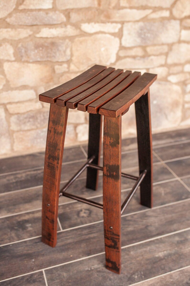 Whiskey Barrel Stave Bar Stools Upcycled and Reclaimed Bar Seating Bulk ...