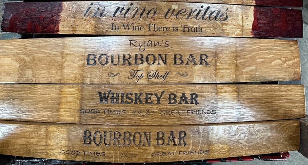 Customized Stave Sign for Home Bar, Wall Hanging Sign From Reclaimed ...