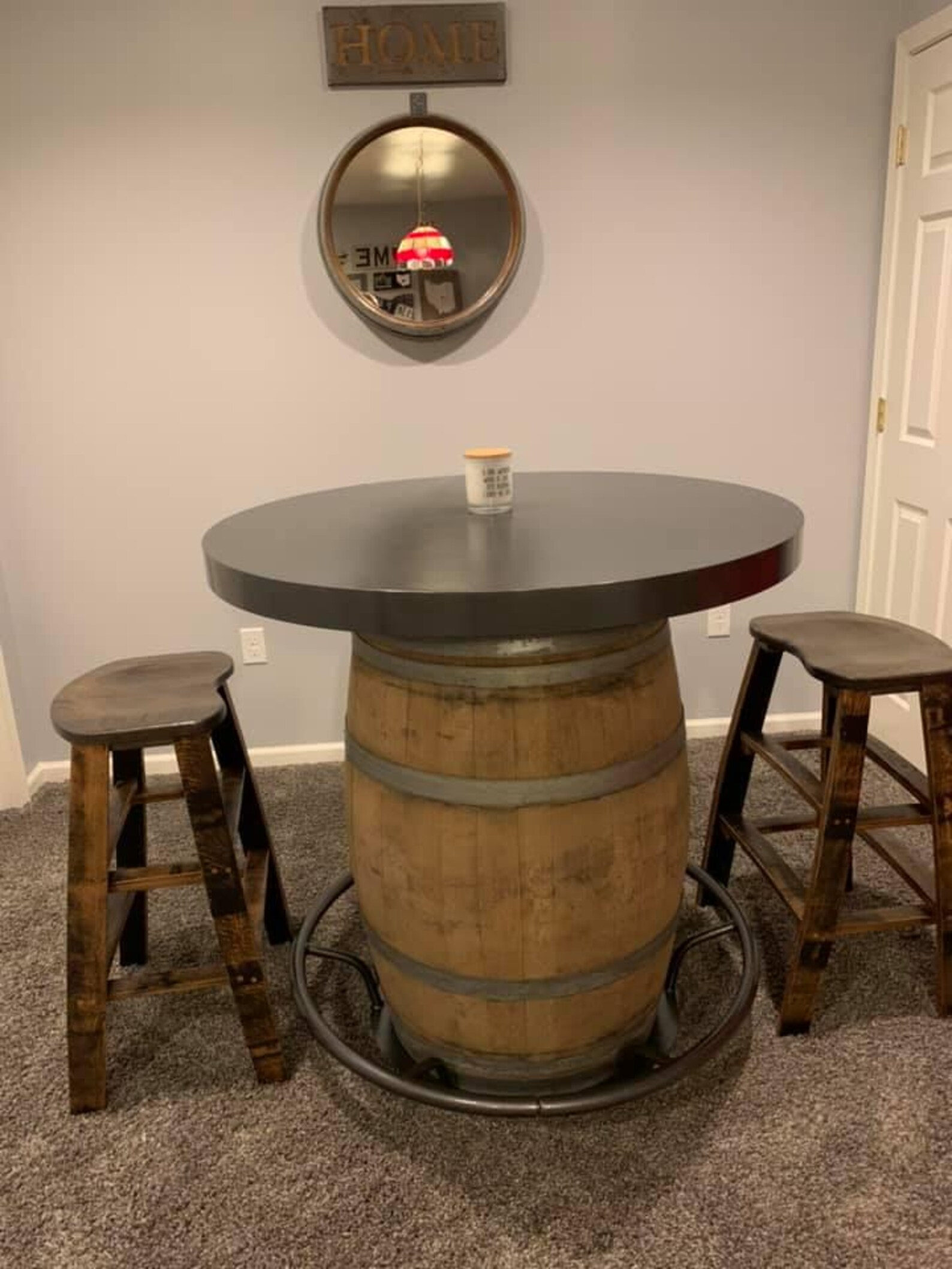 Wine Barrel Table Foot Rest | Oak Barrel Table Foot Rail - Etsy