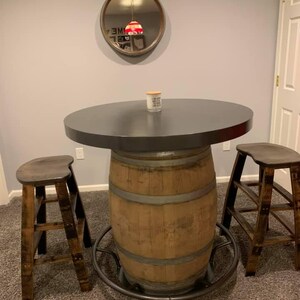 Wine Barrel Table Foot Rest | Oak Barrel Table Foot Rail - Etsy