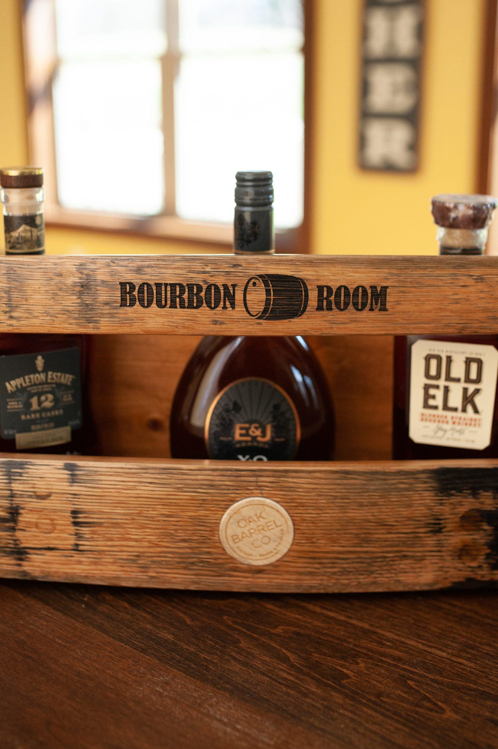 Floating Wooden Bottle Shelf Bourbon Barrel Rack Storage Rustic Display ...