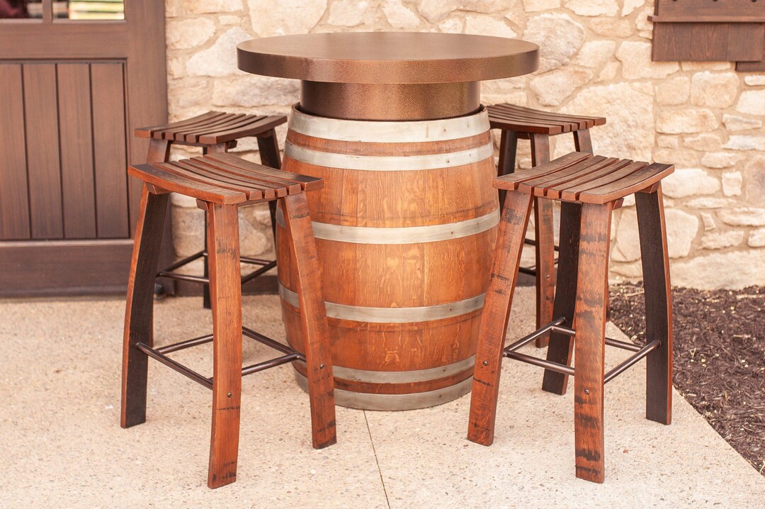 Whiskey Barrel Stave Bar Stools Upcycled and Reclaimed Bar Seating Bulk ...