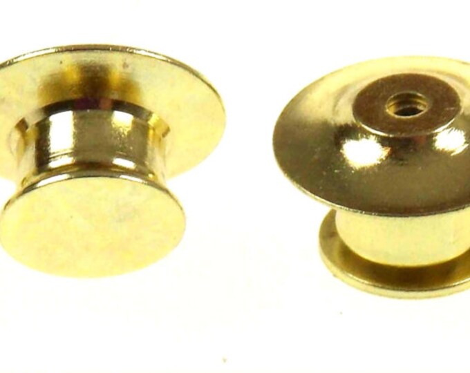 72 Pin Backs Gold Self Locking Pin Keepers 6 Dozen Spring Flat Head ...