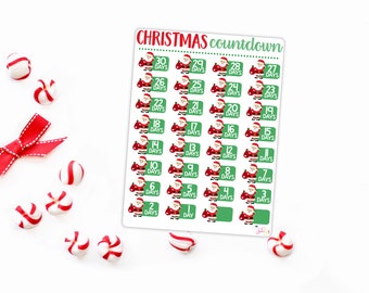 Christmas countdown stickers | Etsy