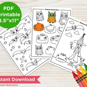 PRINTABLE Halloween Coloring Pages, Instant Download Pumpkin Party ...