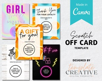 Scratch off Card Template | Etsy