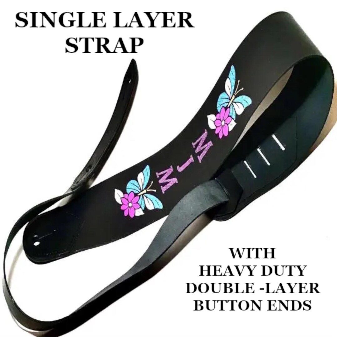 Girls Guitar Strap - Kids Guitar Strap - Youth Guitar Strap - Butterfly ...