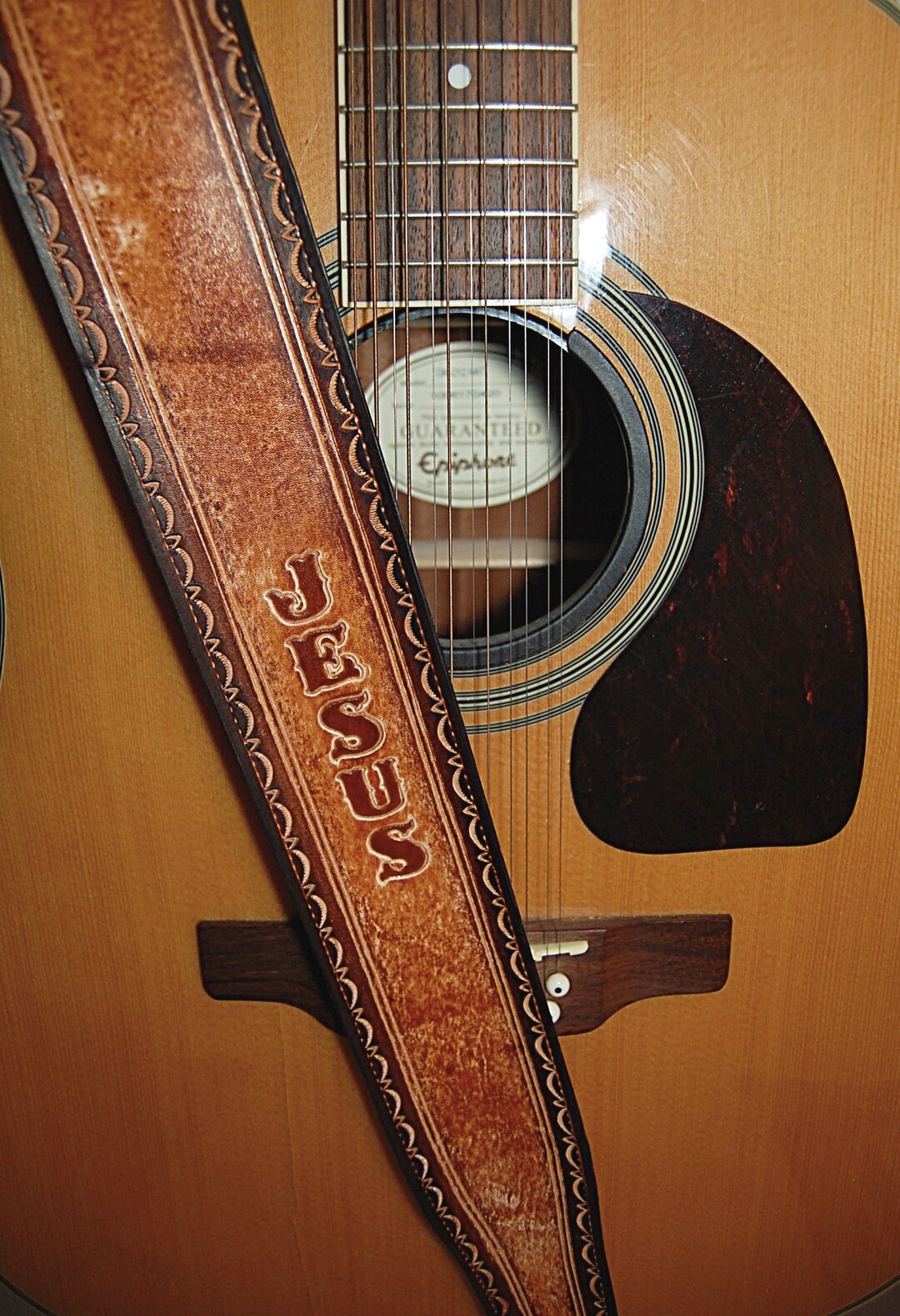 Two Tone Guitar Strap Personalised Guitar Strap Brown Guitar Strap ...