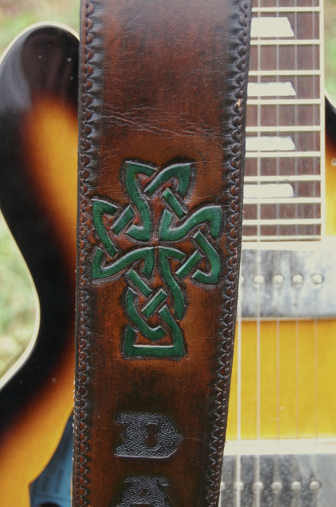 Celtic Cross Guitar Strap Irish Cross Guitar Strap Personalized Custom ...