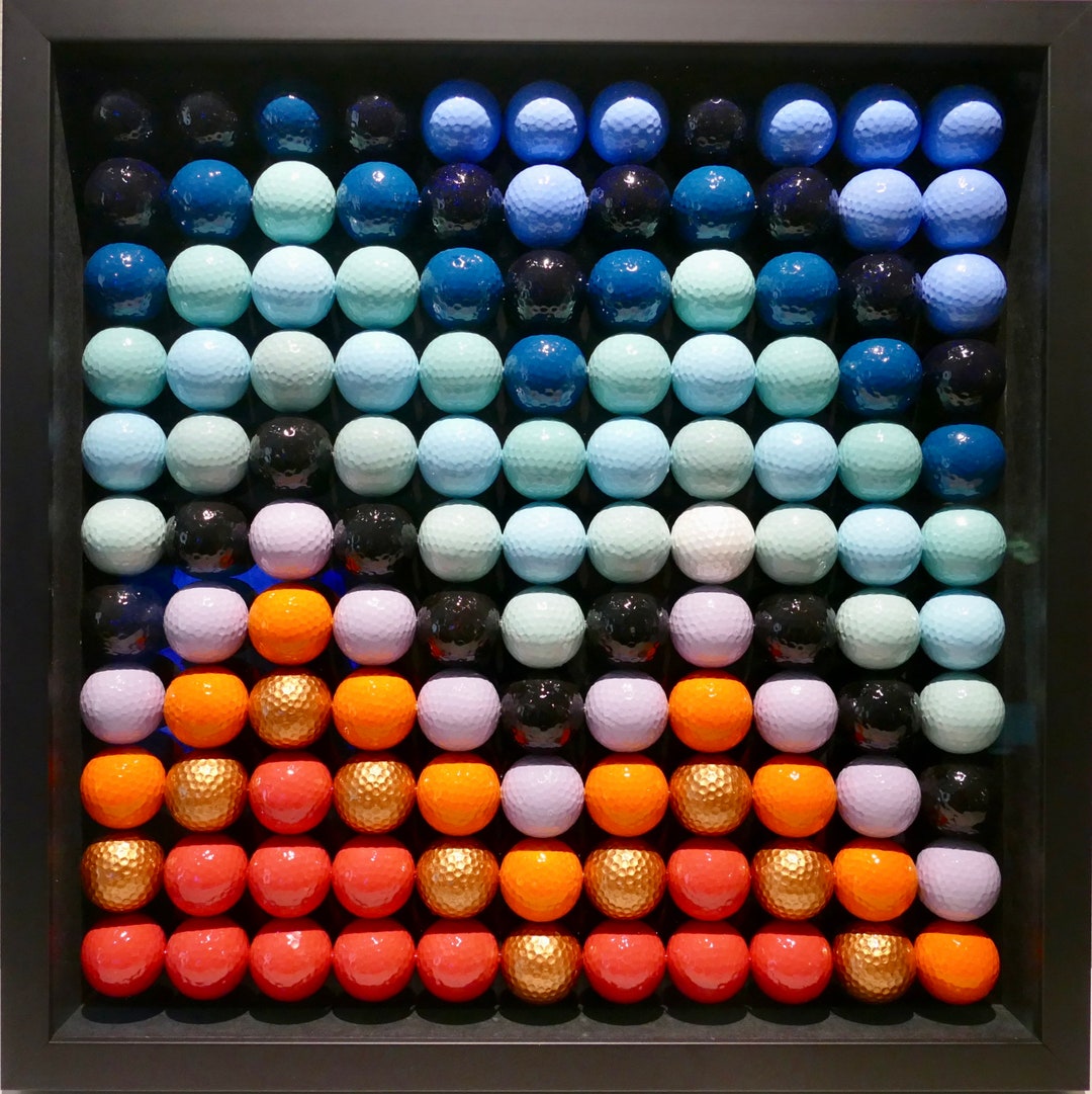 Modern Hand Painted Golf Ball Wall Art Bounce Collection - Etsy