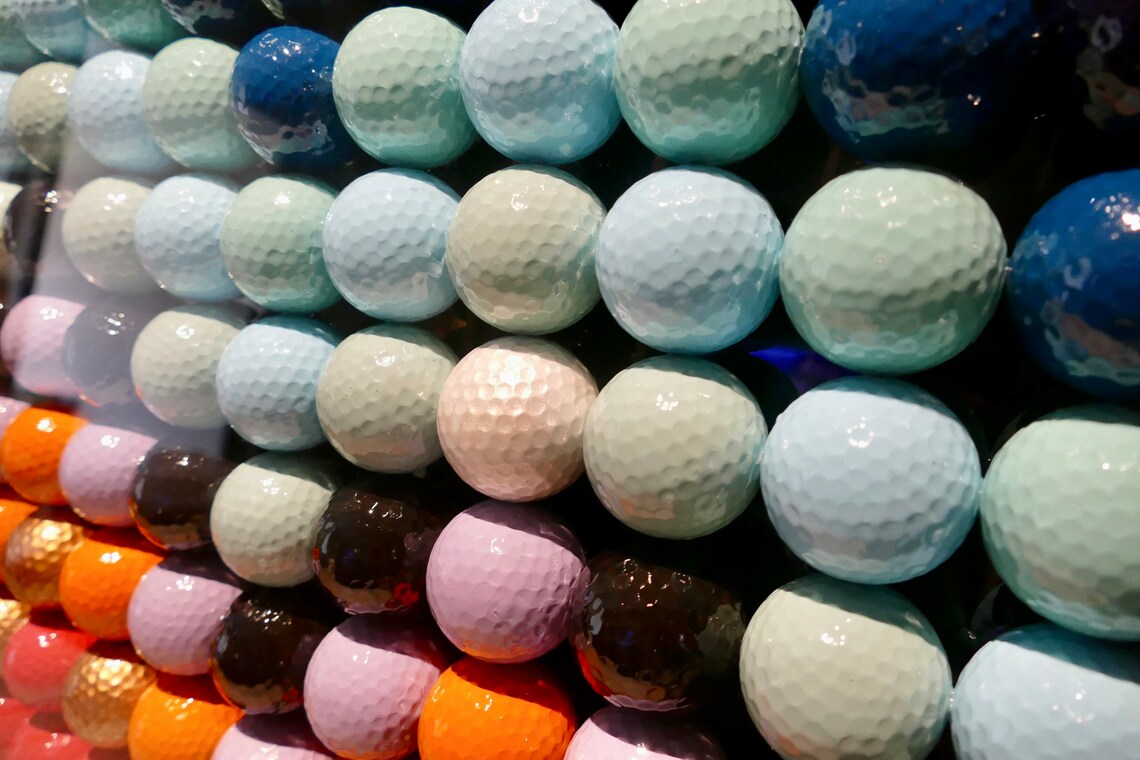 Modern Hand Painted Golf Ball Wall Art Bounce Collection - Etsy