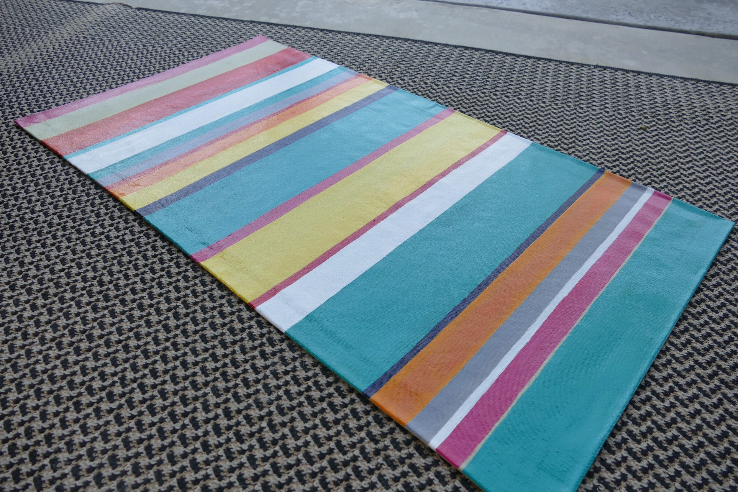 Summer Vibes Hand Painted Canvas Floor Cloth - Etsy