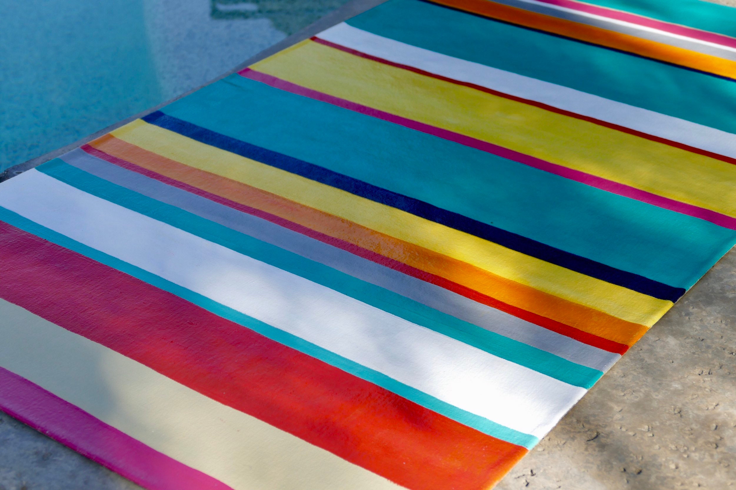 Summer Vibes Hand Painted Canvas Floor Cloth - Etsy