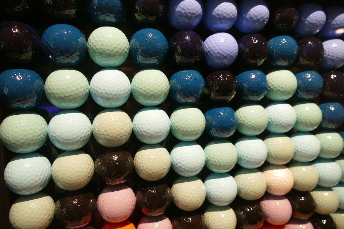 Modern Hand Painted Golf Ball Wall Art Bounce Collection - Etsy