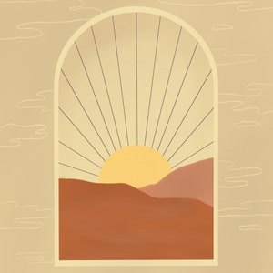 Sun Arch Mid-century Modern Downloadable Print 300dpi - Etsy