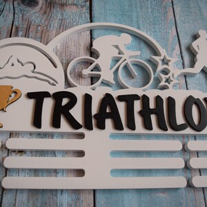 Triathlon Figure Running Medal Holder Triathlon Medal Rack Triathlon ...