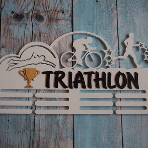 Triathlon Figure Running Medal Holder Triathlon Medal Rack Triathlon ...