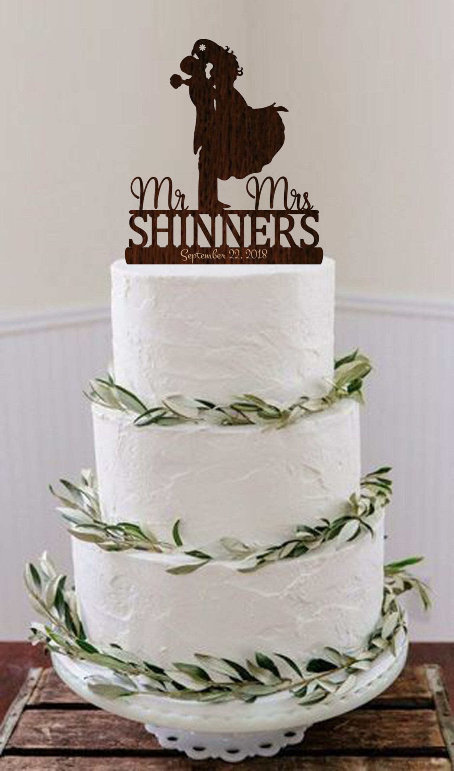 Wedding Sillouette Cake Topper Custom Cake Topper Last Name Topper Mr ...