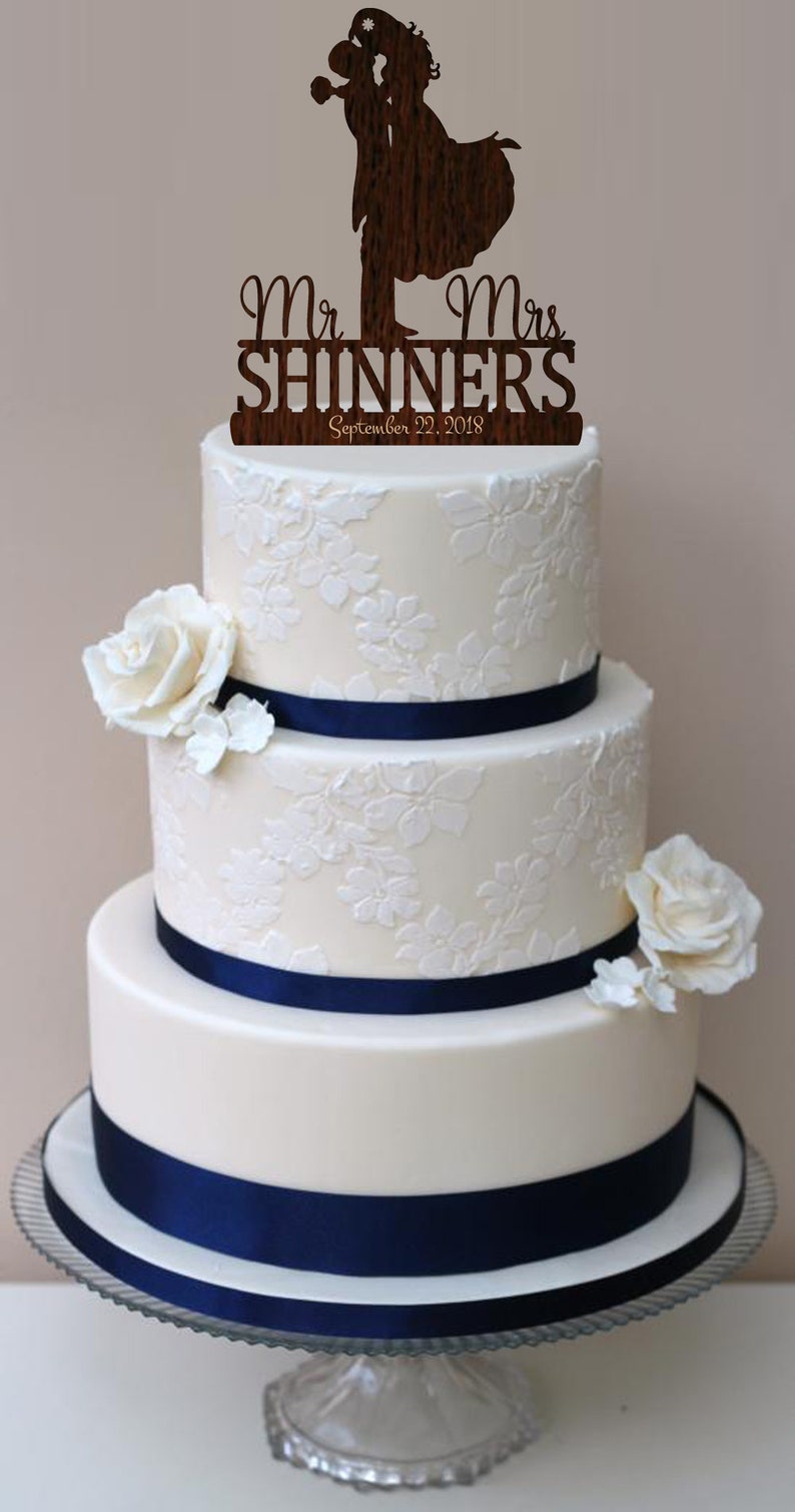 Wedding Sillouette Cake Topper Custom Cake Topper Last Name Topper Mr ...