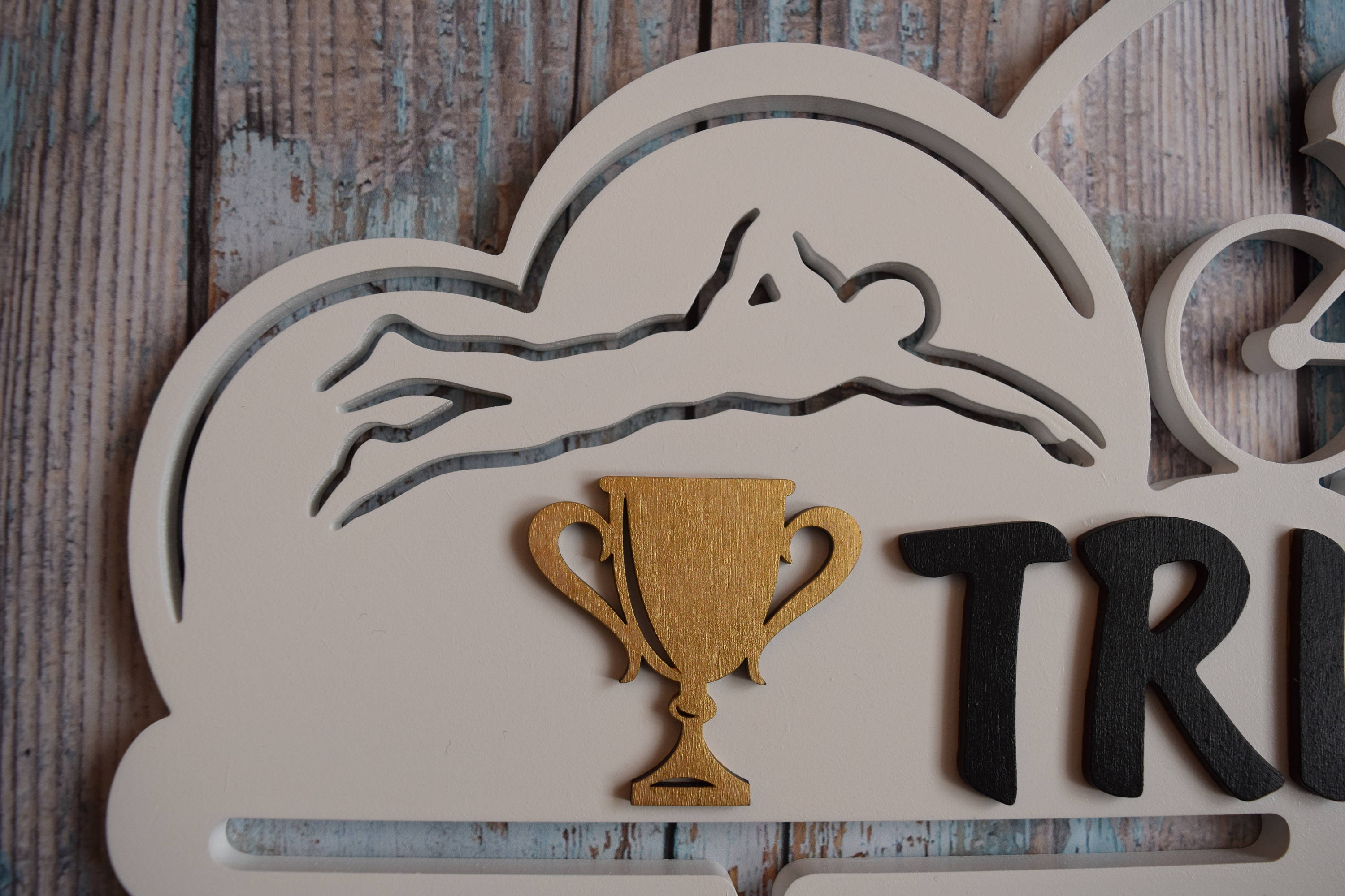 Triathlon Figure Running medal holder Triathlon medal rack | Etsy