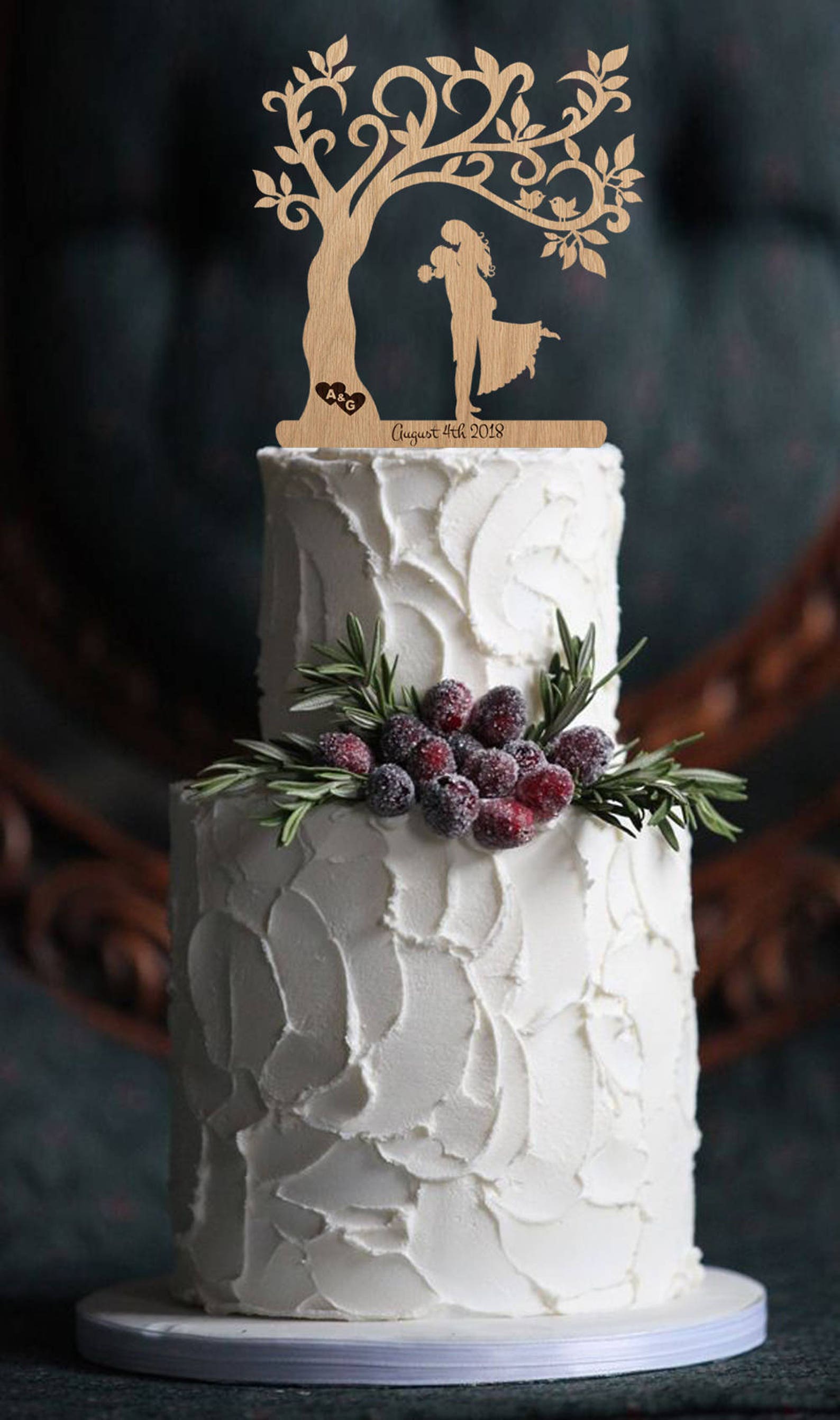 Wedding Cake Topper Tree Rustic Cake Topper Wood Cake Topper - Etsy