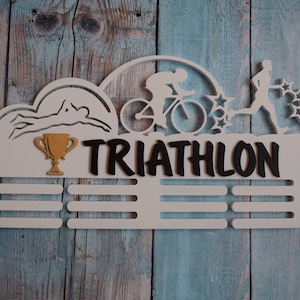 Triathlon Figure Running Medal Holder Triathlon Medal Rack Triathlon ...