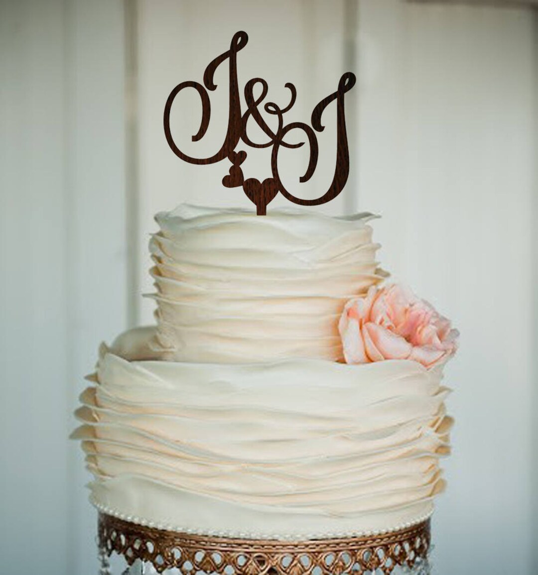 Wedding Cake Topper Initial Cake Topper Monogram Cake Topper Initial ...