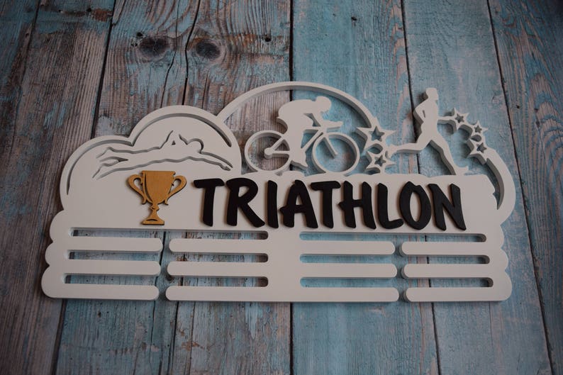 Triathlon Figure Running Medal Holder Triathlon Medal Rack - Etsy