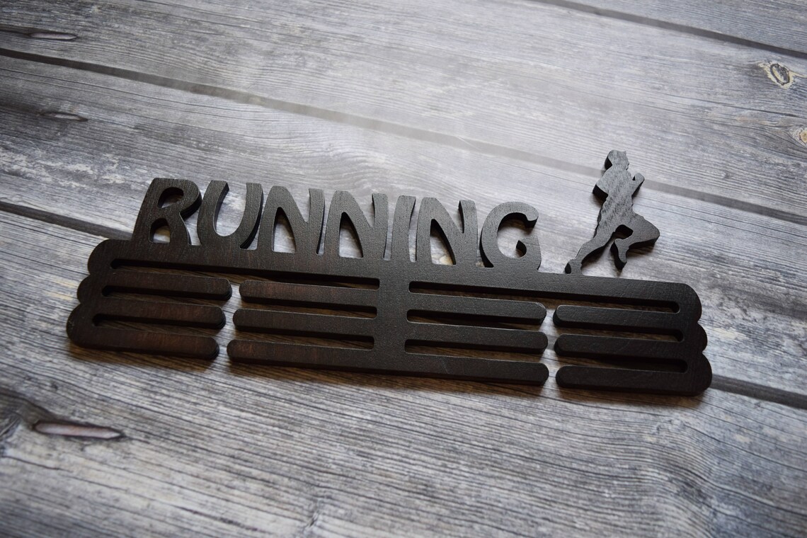 Personalized Running Medal Holder Personalized Medal Display | Etsy