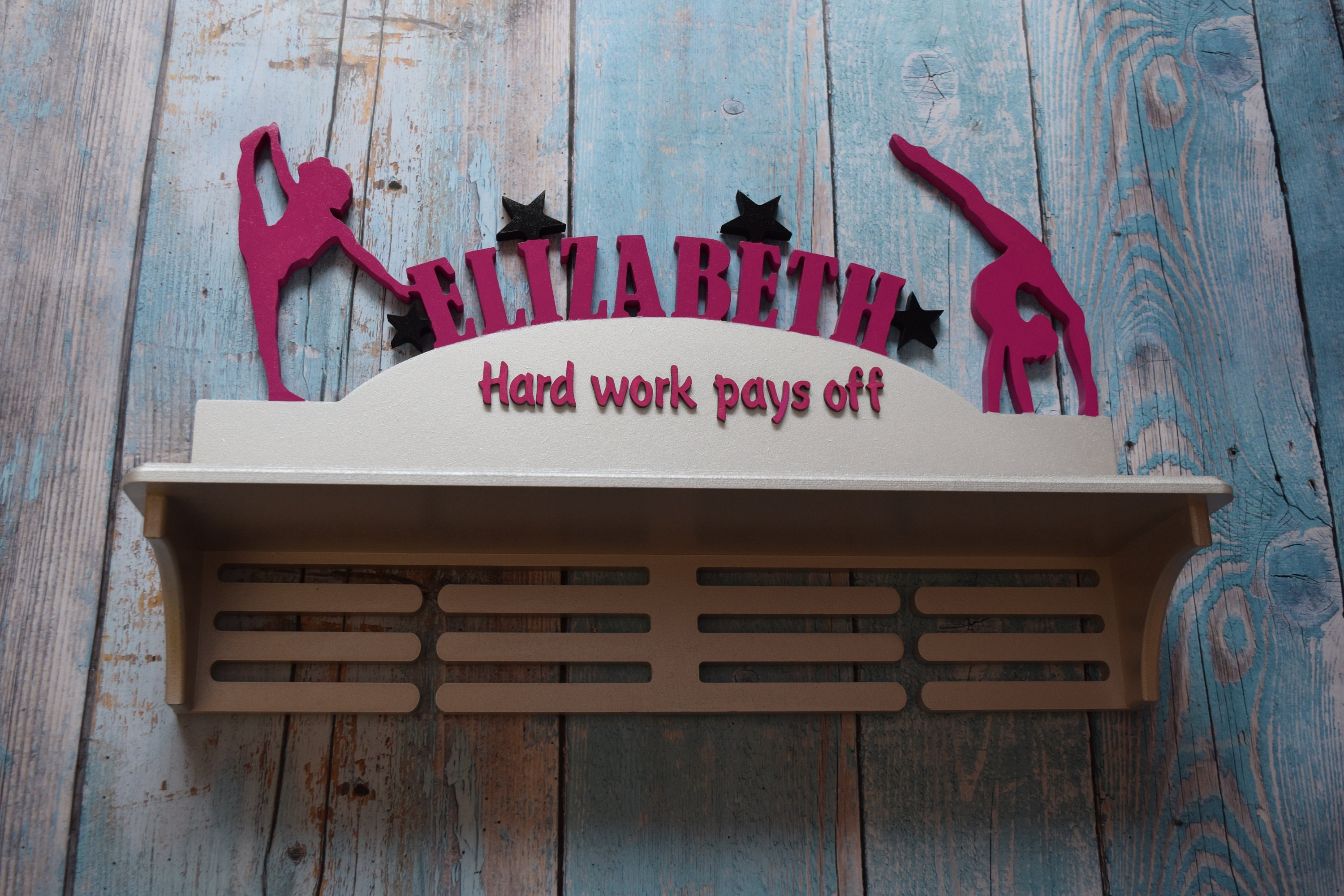 Gymnastics trophy shelf and medal holder Custom medal holder | Etsy