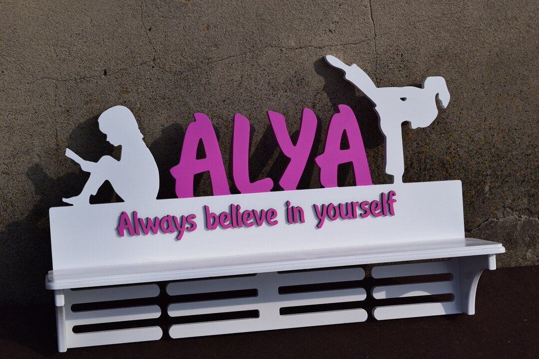 Personalized Karate Trophy Shelf and Medal Holder Kid Sport Gift for ...