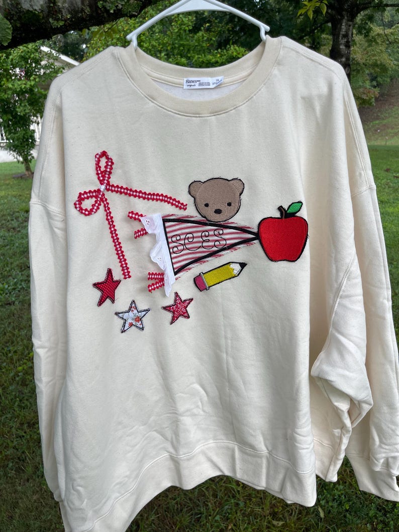 Handmade, Custom Embroidered Sports Team Sweatshirt / Can Do Any Team ...
