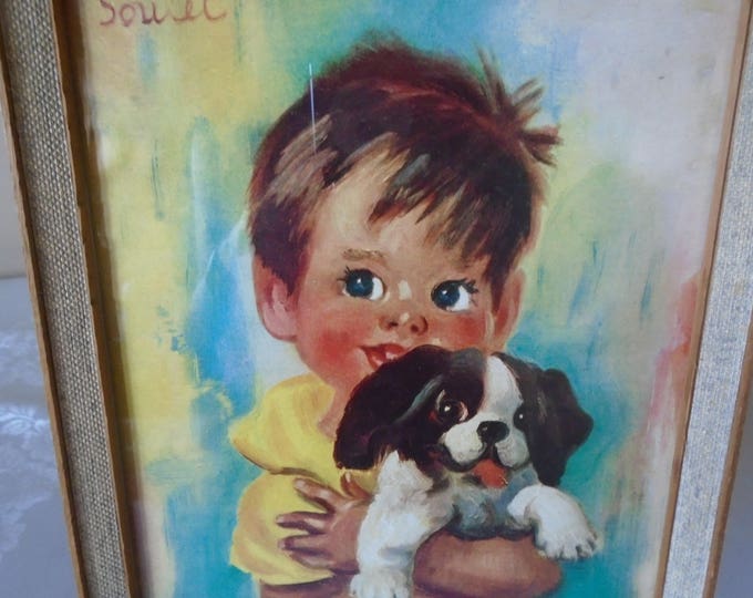 Soulet Print Boy With Puppy - Etsy