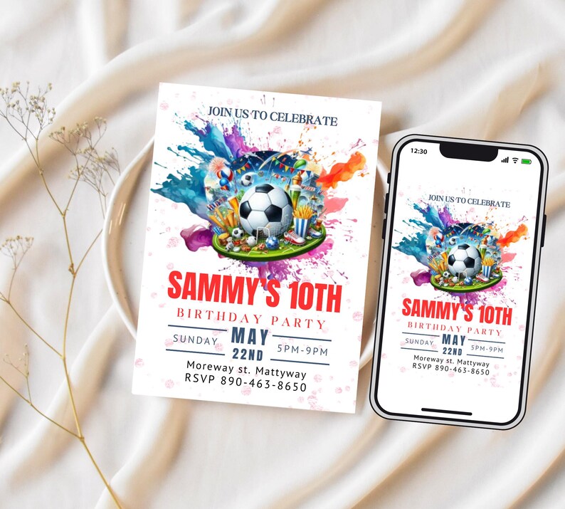 Editable Sports Invitation, Sports Party Birthday Invitation, Sport ...