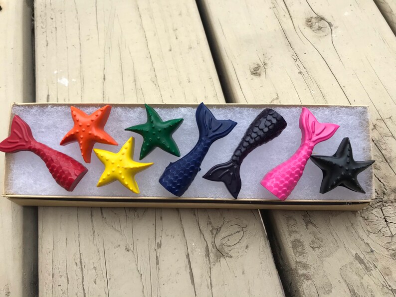 Mermaid Crayon Box // Mermaid Crayons // Mermaid Crayon Gift - Etsy