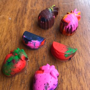 Fruit Crayons // Personalized Crayon // Fruit Favor // Kids Party Favor ...